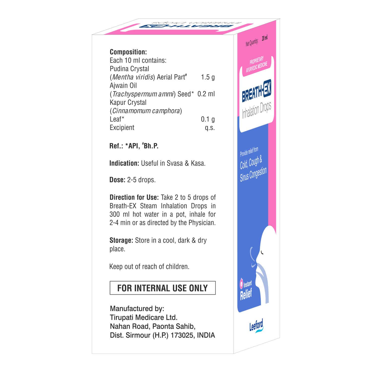 Buy BREATH EX INHALATION DROPS BOTTLE OF 20ML Online & Get Upto 60% OFF ...