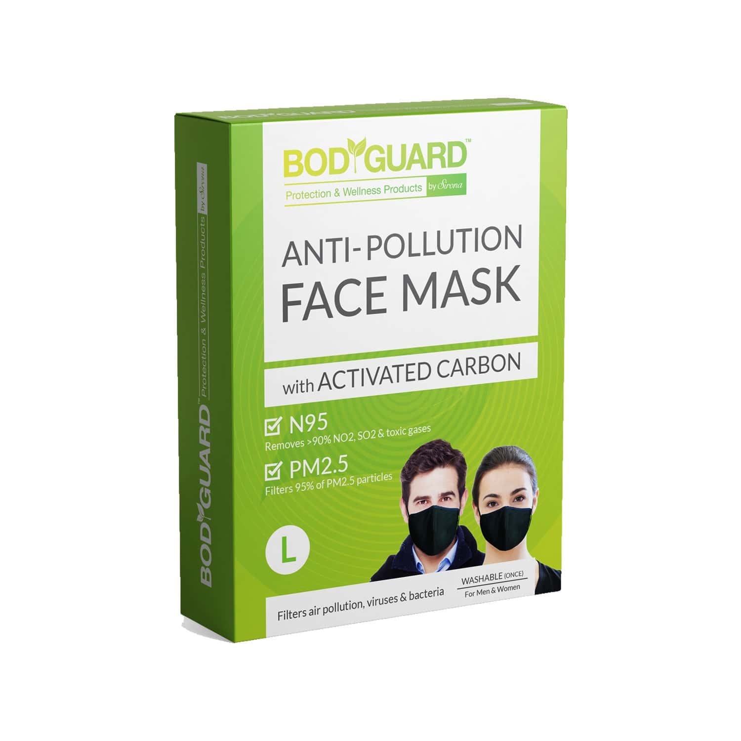 Buy BODYGUARD N95 + PM2.5 ANTI POLLUTION FACE MASK WITH ACTIVATED ...