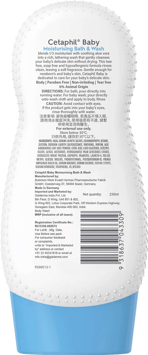 Buy CETAPHIL BABY MOISTURISING BATH & WASH 230ML Online & Get Upto 60% ...