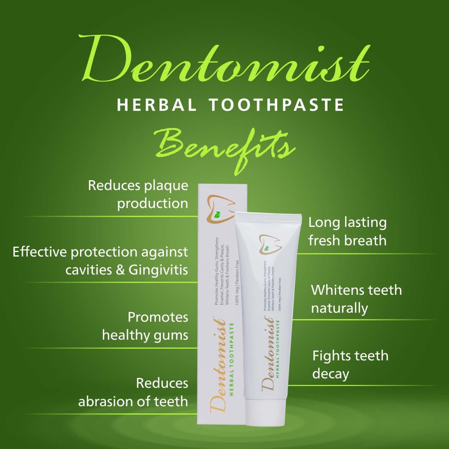 Buy DENTOMIST HERBAL TOOTHPASTE 50 GM | PARABEN FREE | COMPLETE ...