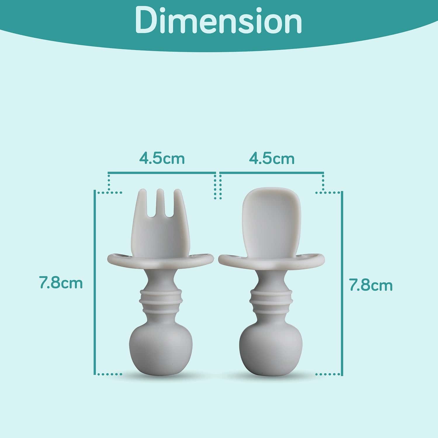 Buy LUVLAP BABY WEANING SPOON & FORK SET CHEWABLE SILICONE UTENSILS 6 ...