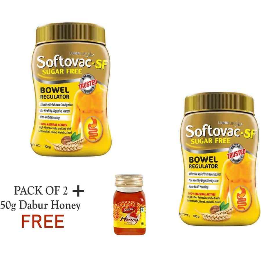Buy SOFTOVAC CONSTIPATION POWDER BOTTLE OF 250 G PACK OF 2+ FREE DABUR ...