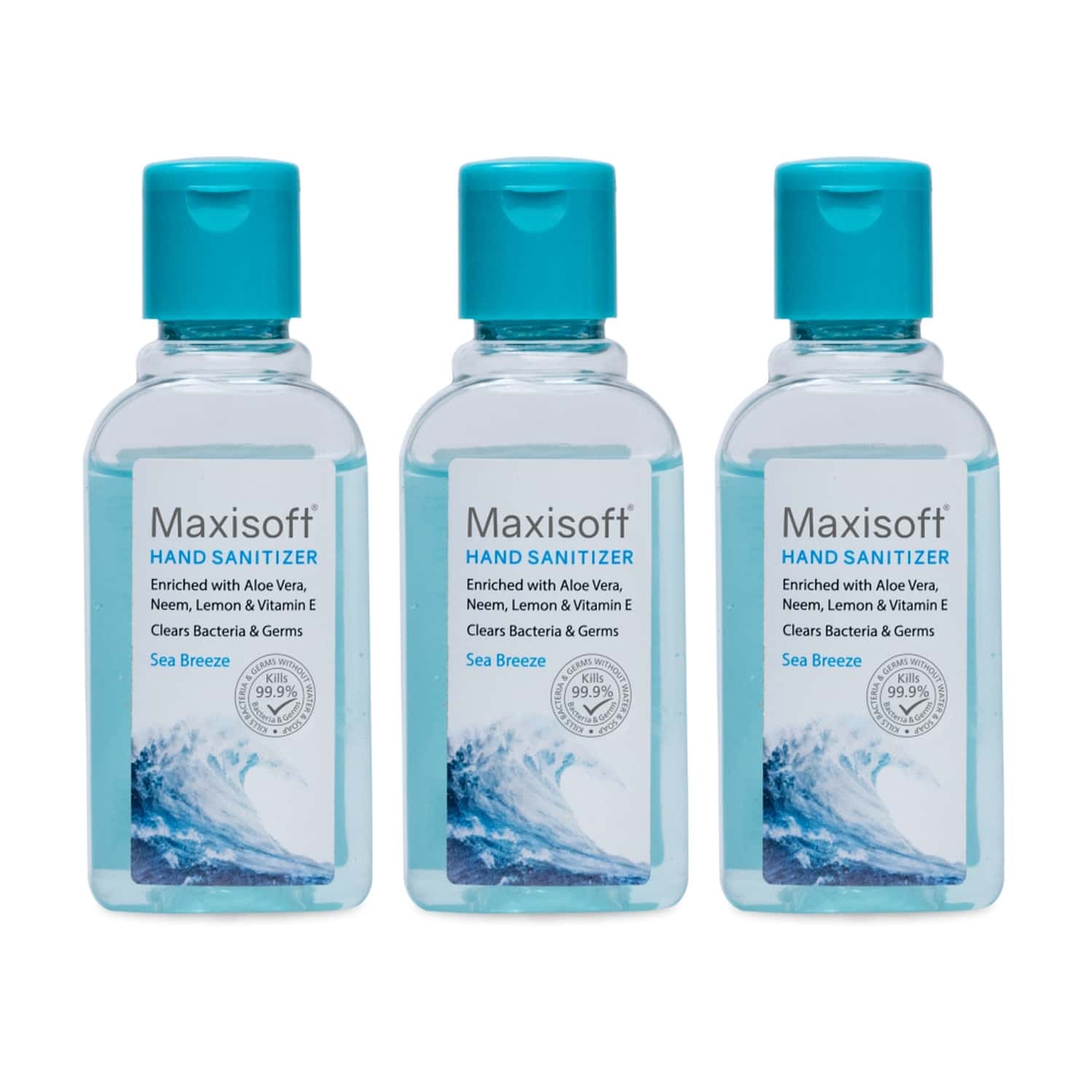 Buy MAXISOFT HAND SANITIZER GEL (SEA BREEZE) (60 ML - PACK OF 12 ...