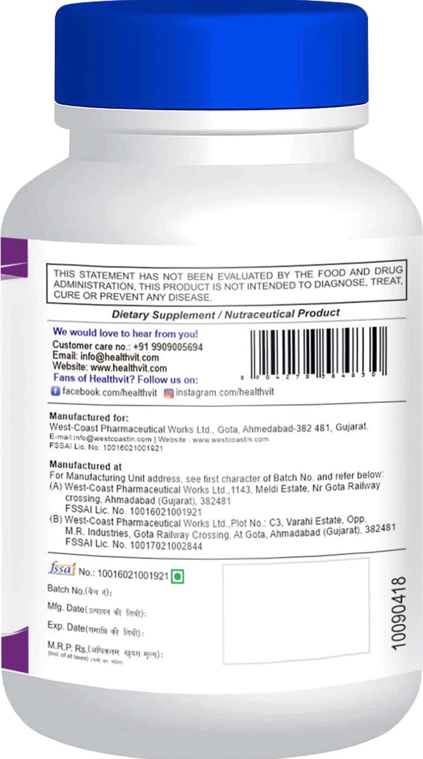 Buy HEALTHVIT L-SERINE 500 MG - 60 CAPSULES Online & Get Upto 60% OFF ...