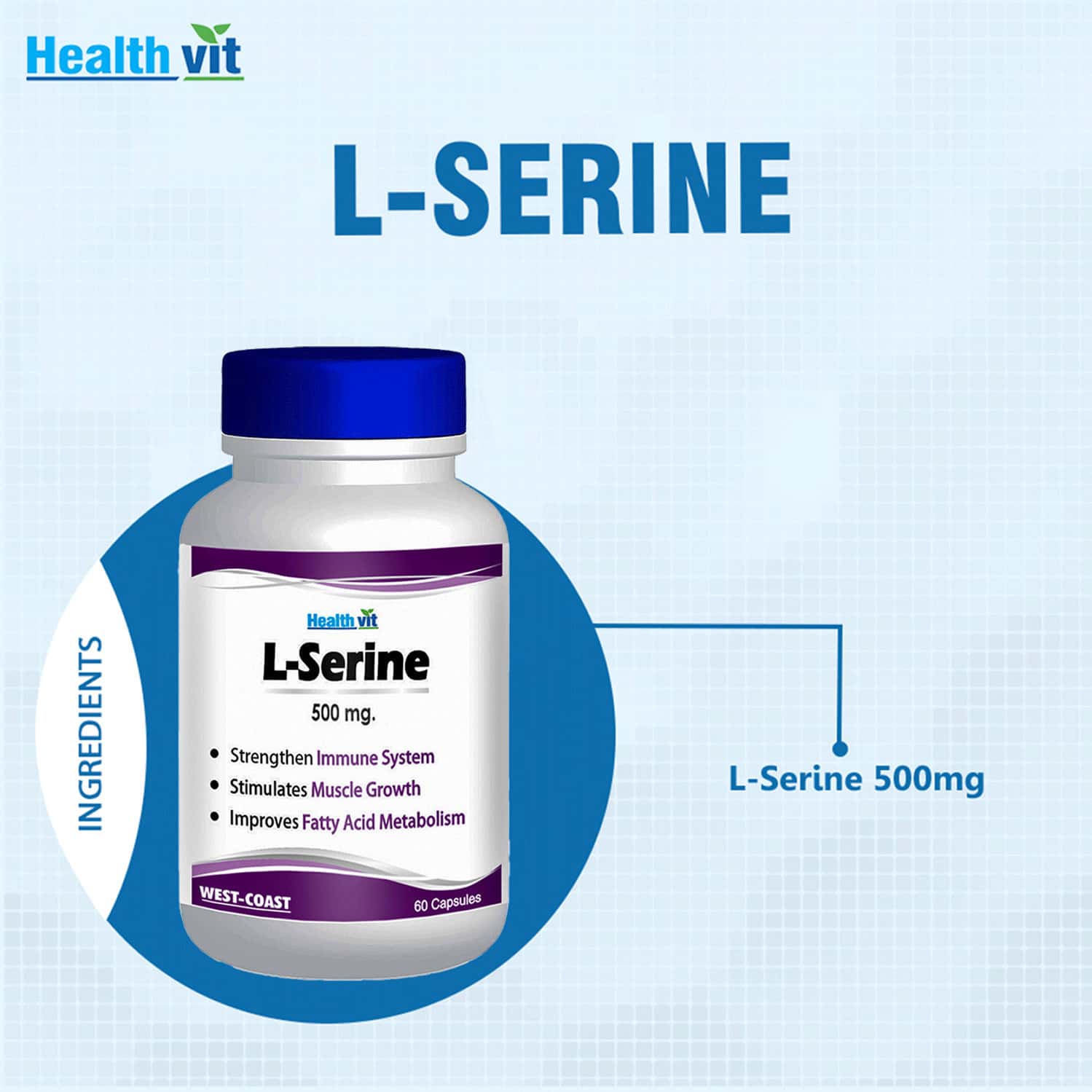 Buy HEALTHVIT L-SERINE 500 MG - 60 CAPSULES Online & Get Upto 60% OFF ...