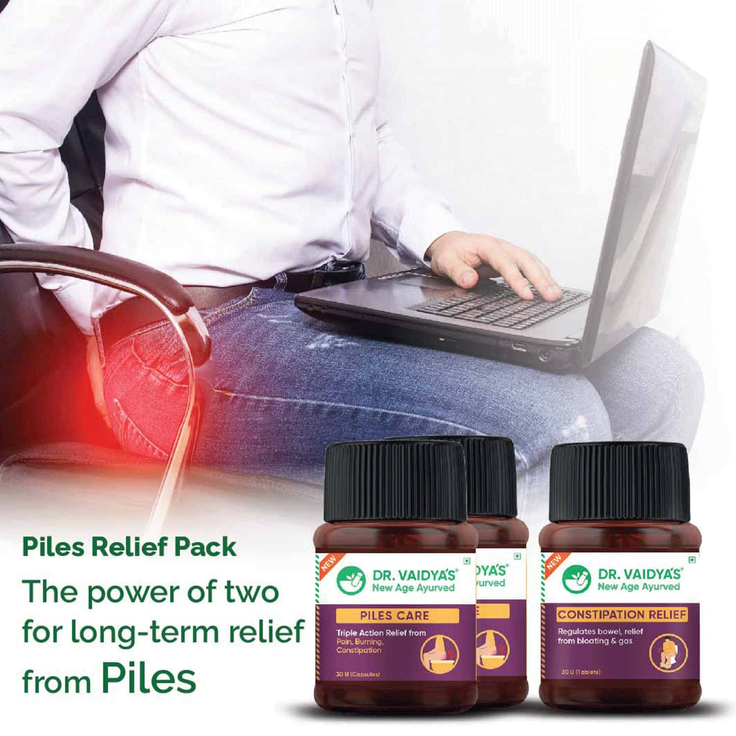 Buy DR VAIDYA'S PILES RELIEF PACK (PILES CARE AND CONSTIPATION RELIEF ...