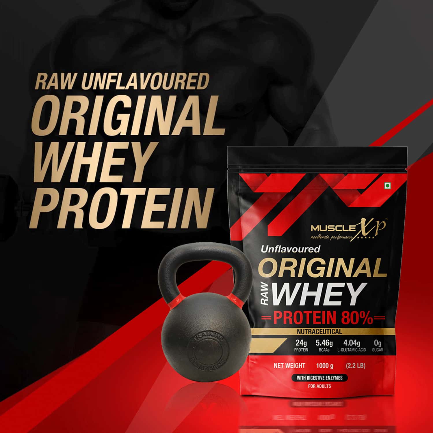 Buy MUSCLEXP RAW WHEY PROTEIN CONCENTRATE 80% POWDER WITH DIGESTIVE ...