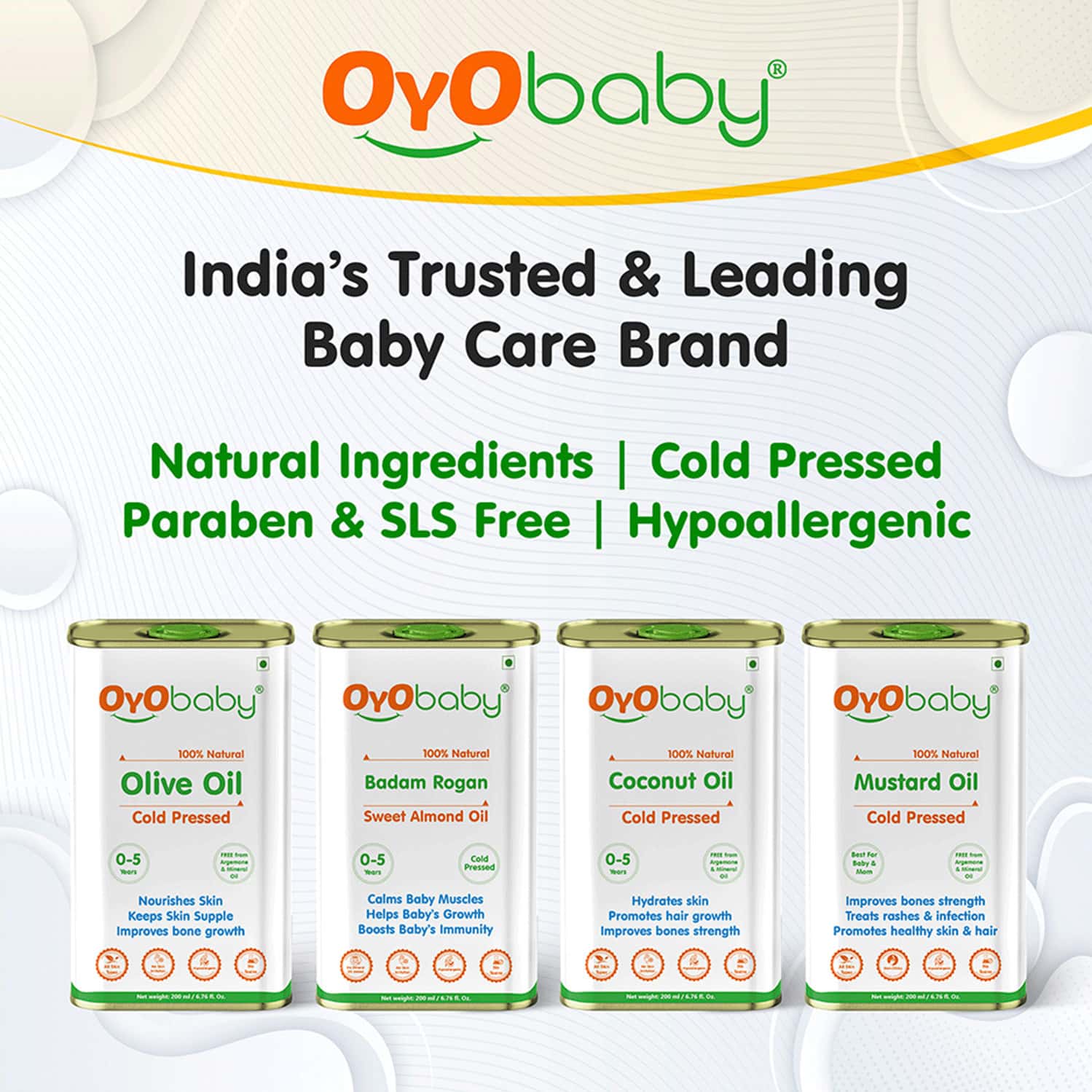 Buy OYO BABY EXTRA VIRGIN OLIVE OIL FOR BABY MASSAGE 100ML Online & Get ...