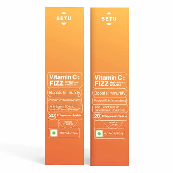 Buy SETU VITAMIN C: FIZZ - 40 EFFERVESCENT TABLETS| ORANGE FLAVOUR ...