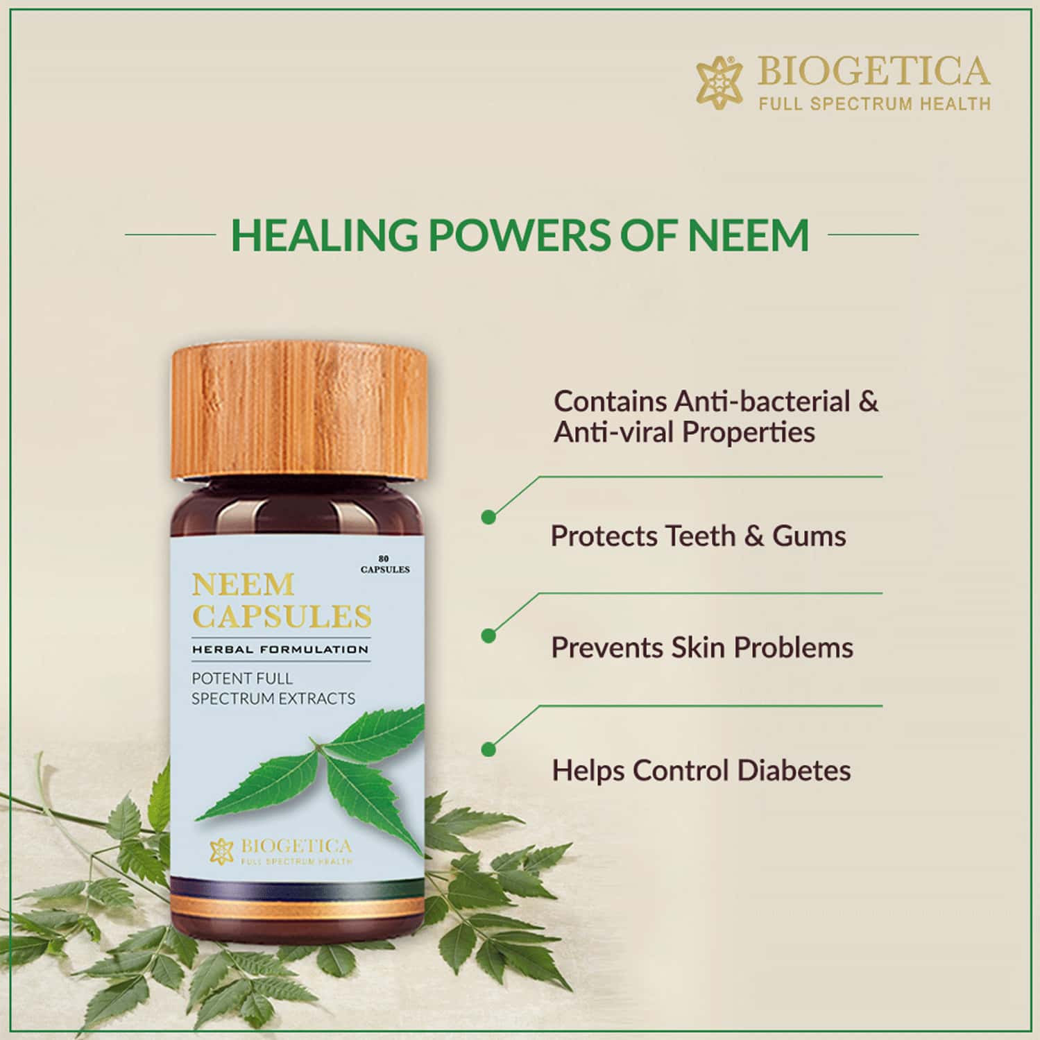 Buy BIOGETICA NEEM BLOOD PURIFYING ANTI-INFLAMMATORY DETOX (80 CAPSULES ...