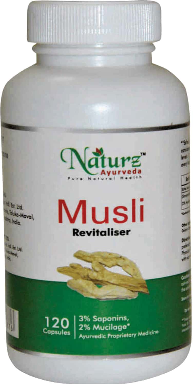 Buy NATURZ AYURVEDA SAFED MUSALI CAPSULE 120 COUNT PACK OF 2 Online ...