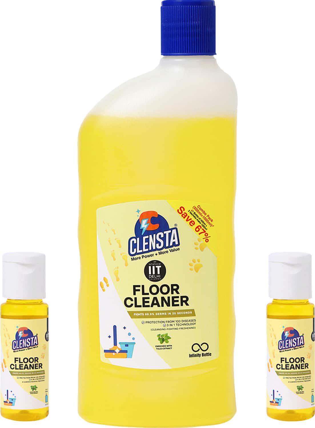 Buy CLENSTA GERM FREE HOME COMBO - FLOOR CLEANER (1500ML) & GLASS ...