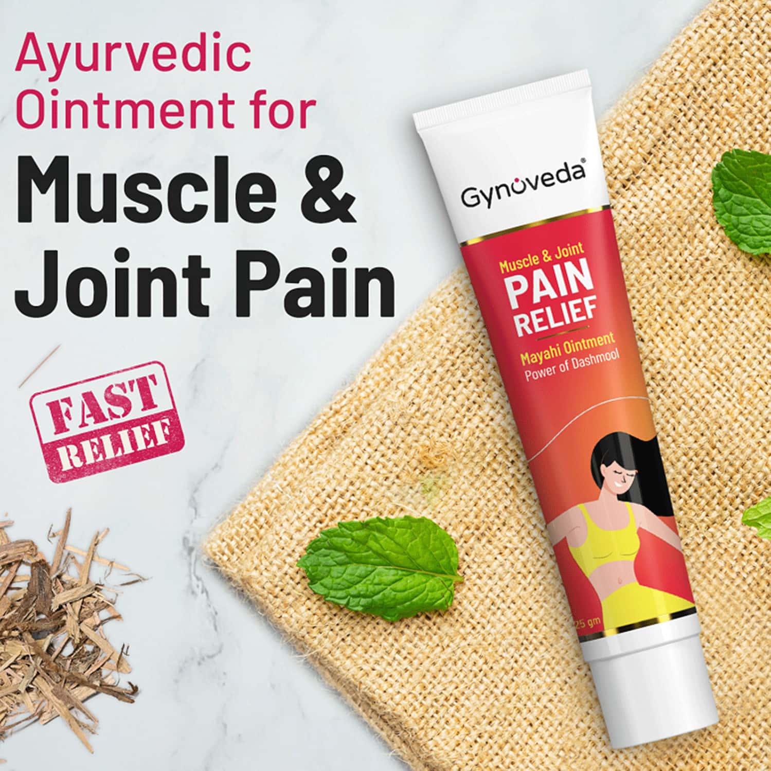 Buy GYNOVEDA MUSCLE & JOINT PAIN FAST RELIEF OINTMENT. NO BACKPAIN ...