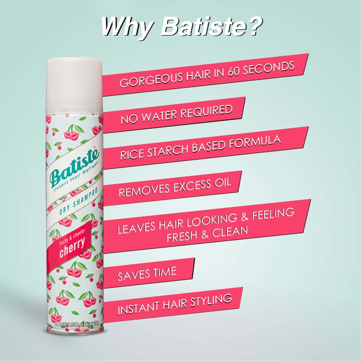 Buy Batiste Instant Hair Refresh Dry Shampoo - Fruity & Cheeky Cherry ...