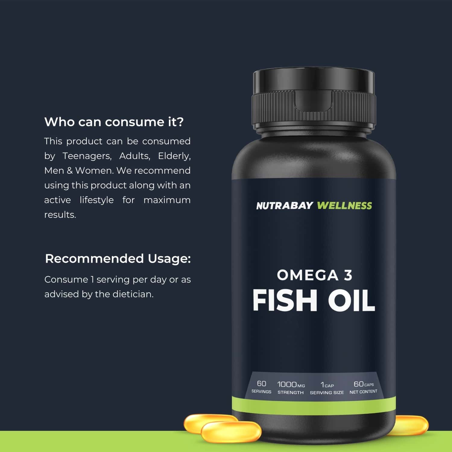 Buy NUTRABAY WELLNESS FISH OIL OMEGA 3 - 1000MG - 60 CAPSULES Online ...