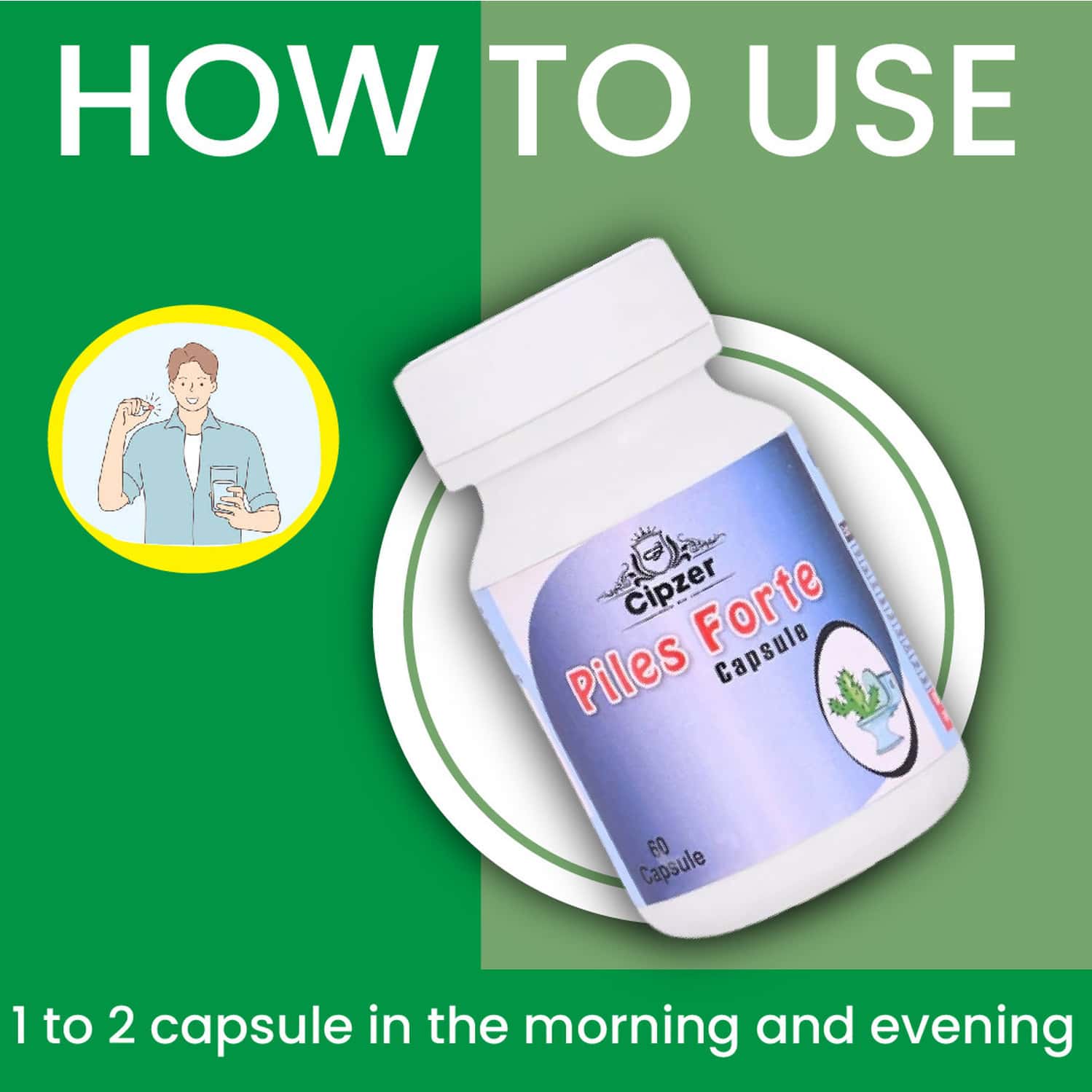 Buy CIPZER PILES FORTE CAPSULES RELIEF FOR PILES, HEMORRHOIDS, BAVASIR ...