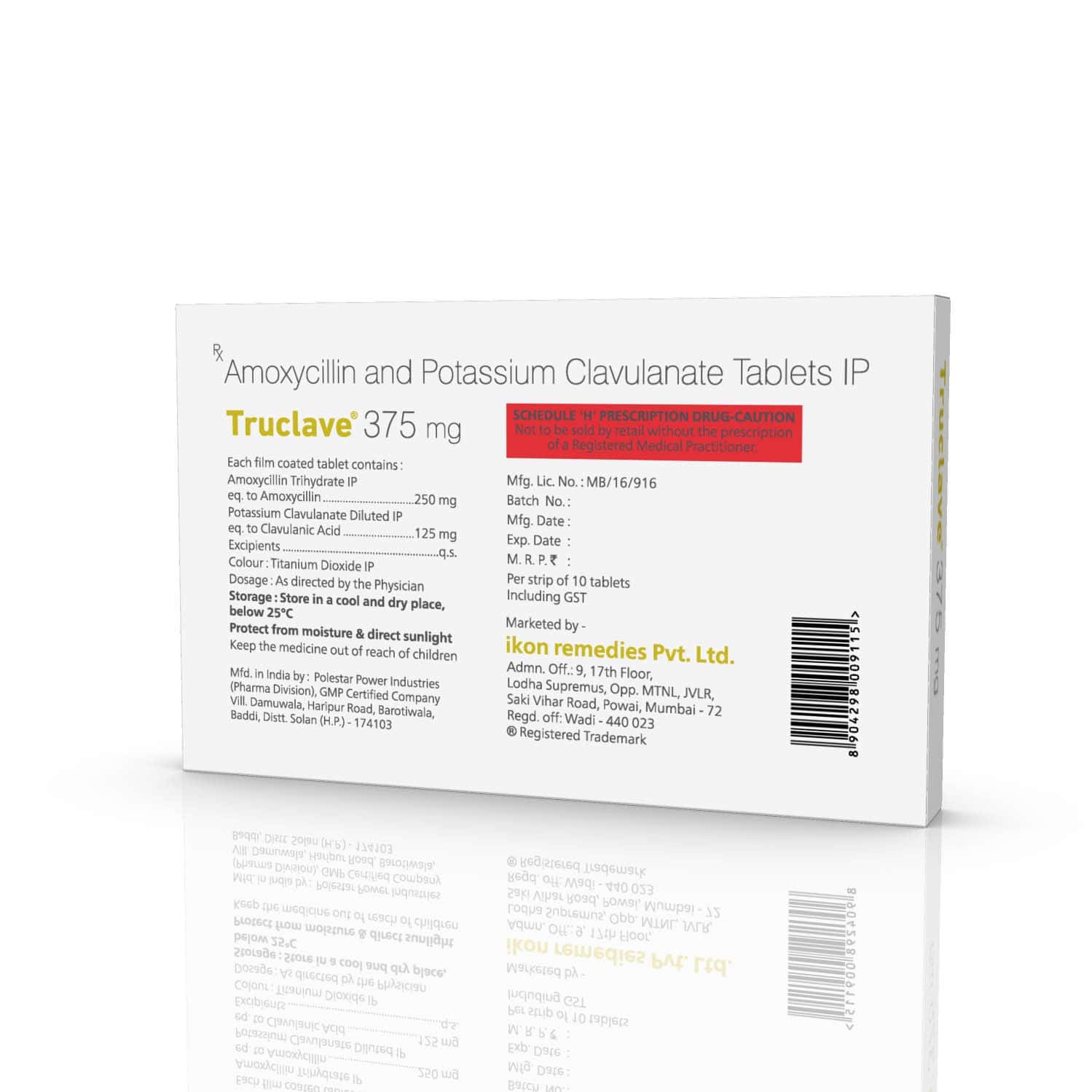 Buy TRUCLAVE 375 MG TABLETS Online & Get Upto 60% OFF at PharmEasy