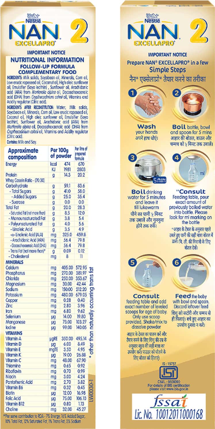 Buy NESTLE NAN EXCELLA PRO 2 INFANT FORMULA - 400 G Online & Get Upto ...