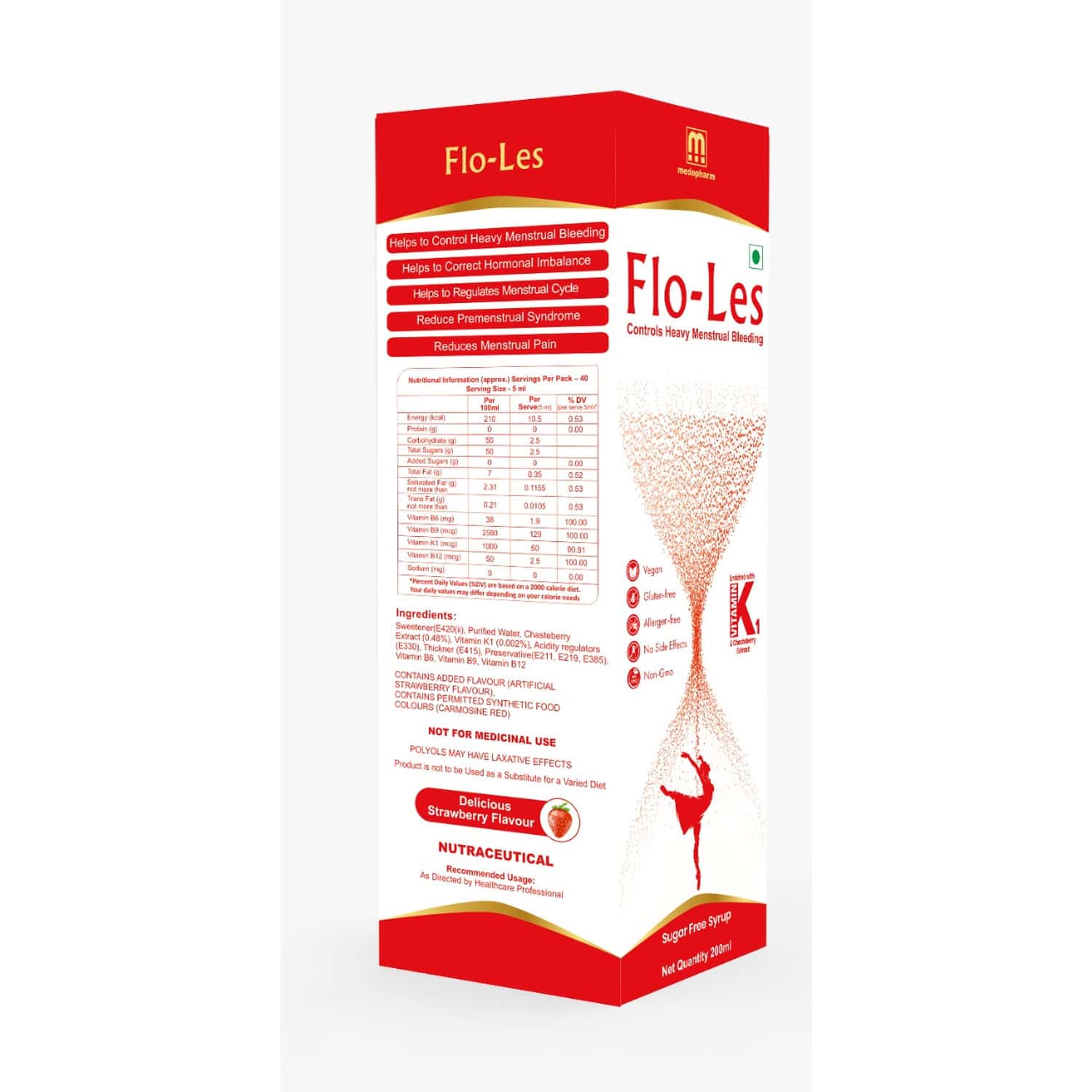 Buy FLO-LESS | CONTROLS HEAVY MENSTRUAL BLEEDING - STRAWBERRY FLAVOUR ...