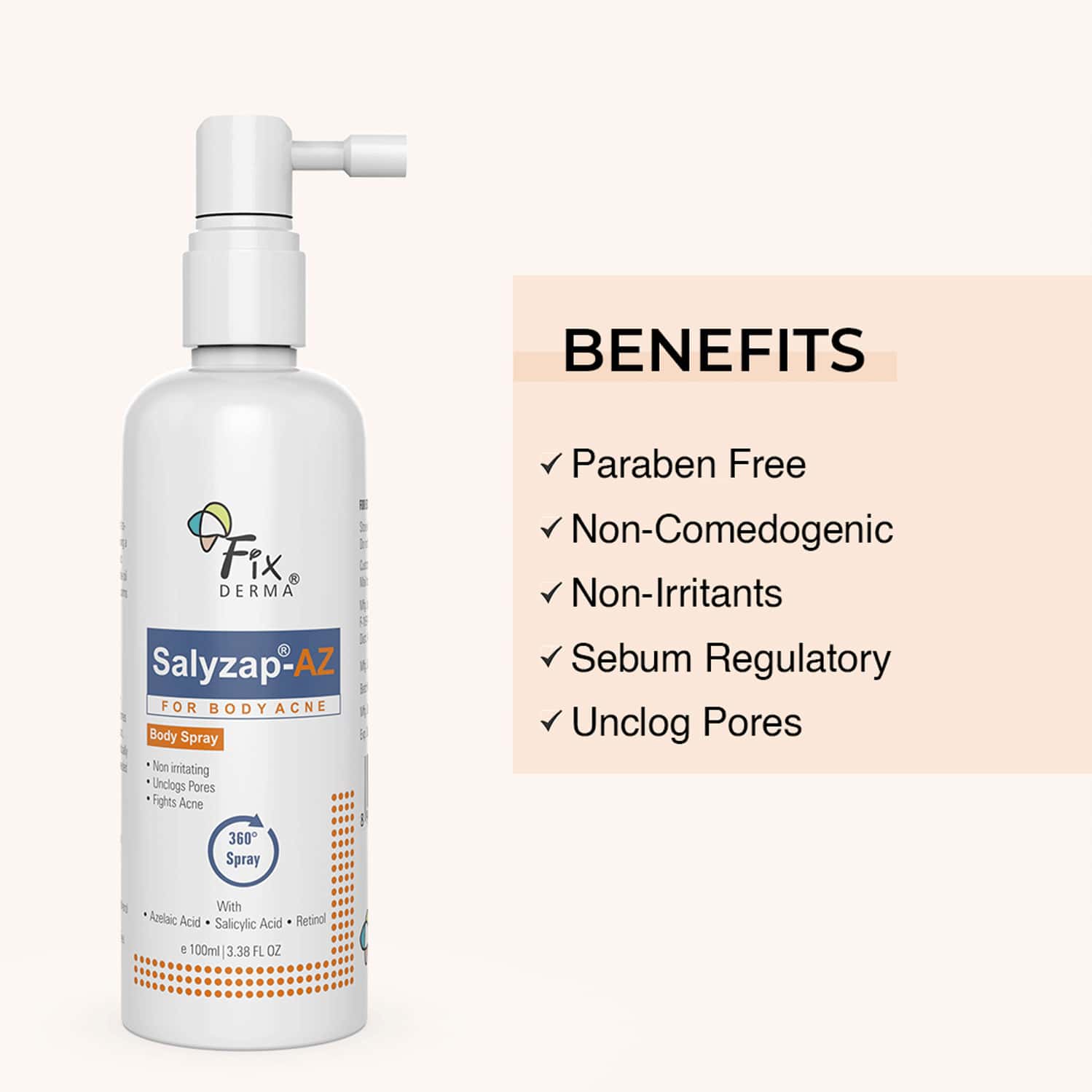 Buy FIXDERMA SALYZAP AZ FOR BODY ACNE SPRAY 100ML Online & Get Upto 60% ...