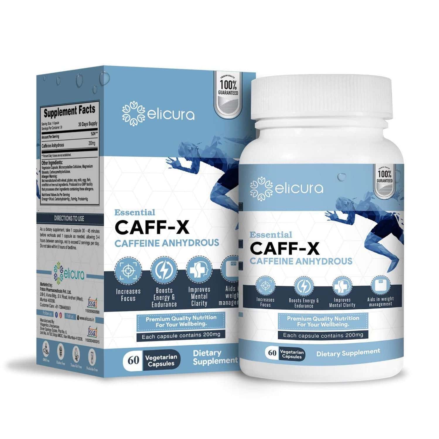 Buy ELICURA'S ESSENTIAL CAFF-X CAFFEINE ANHYDROUS 60 VEG CAPSULES ...