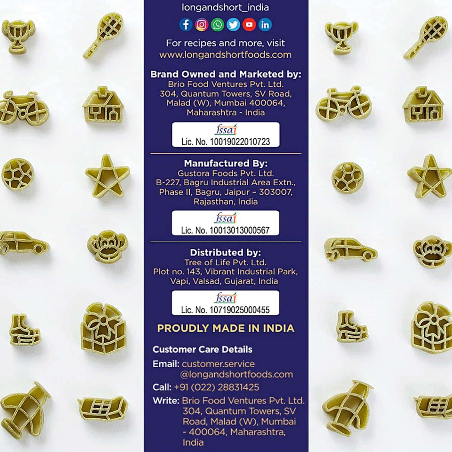 Buy LONG&SHORT VEGGIE- KIDS PASTA|FUN SHAPES|SPINACH PASTA|PACK OF 2 ...