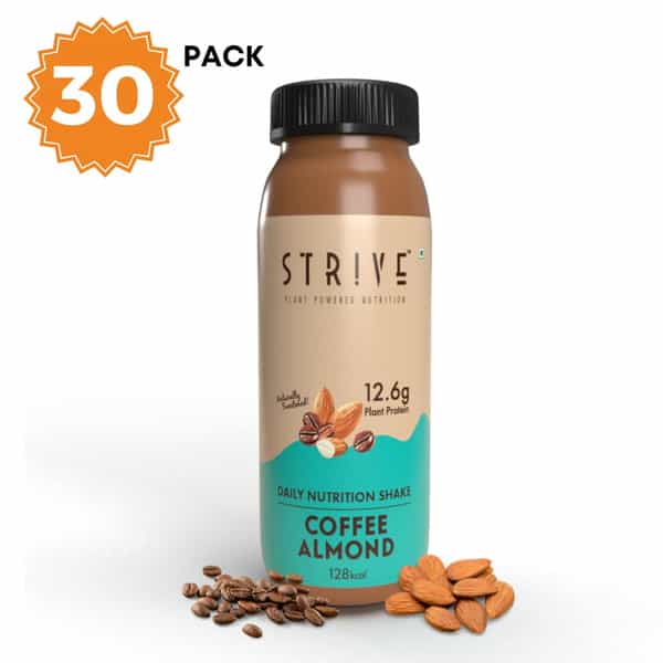 Buy STRIVE VEGAN 12.6G PROTEIN SHAKE, COFFEE ALMOND FLAVOUR-200ML (30 ...