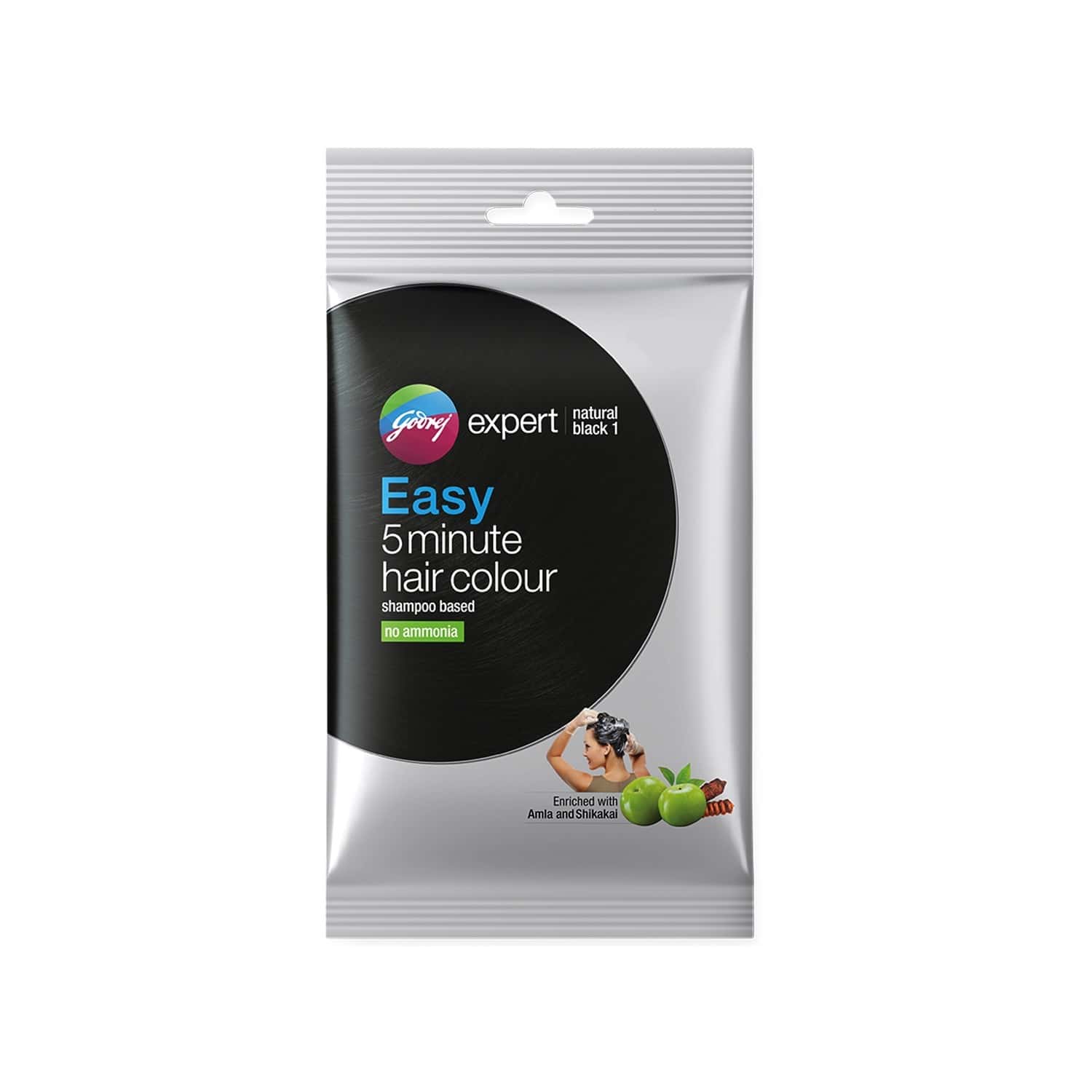 Buy GODREJ EXPERT EASY 5 MINUTE HAIR COLOUR SACHET - NATURAL BLACK ...