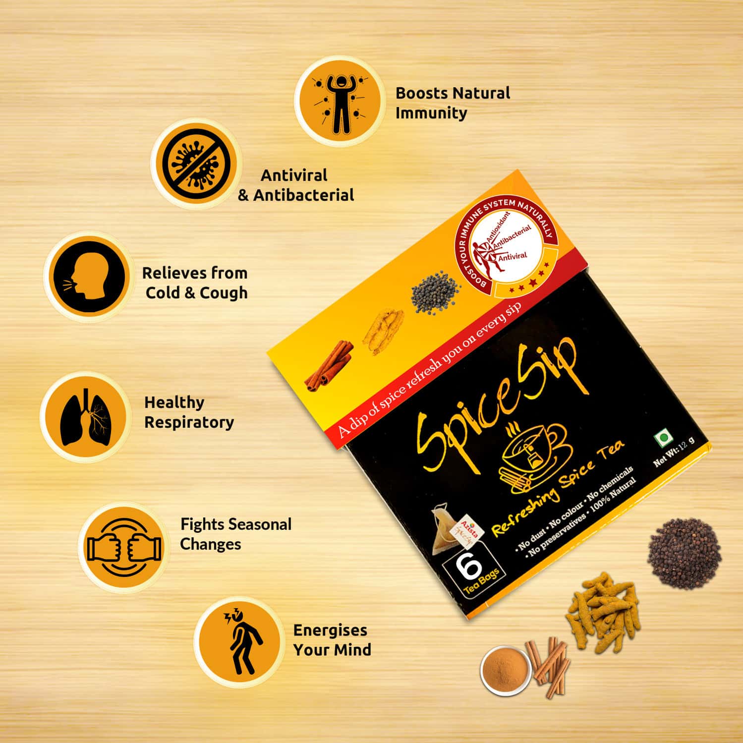 Buy SPICE SIP IMMUNITY BOOSTER TEA PACK OF 6 Online & Get Upto 60% OFF ...
