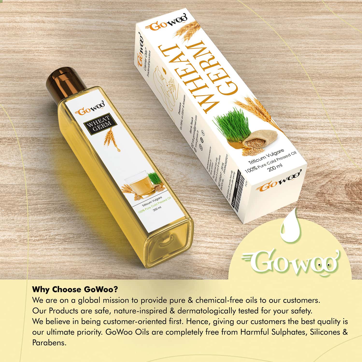Buy GO WOO 100% PURE WHEAT GERM CARRIER OIL FOR SKIN LIGHTENING Online ...