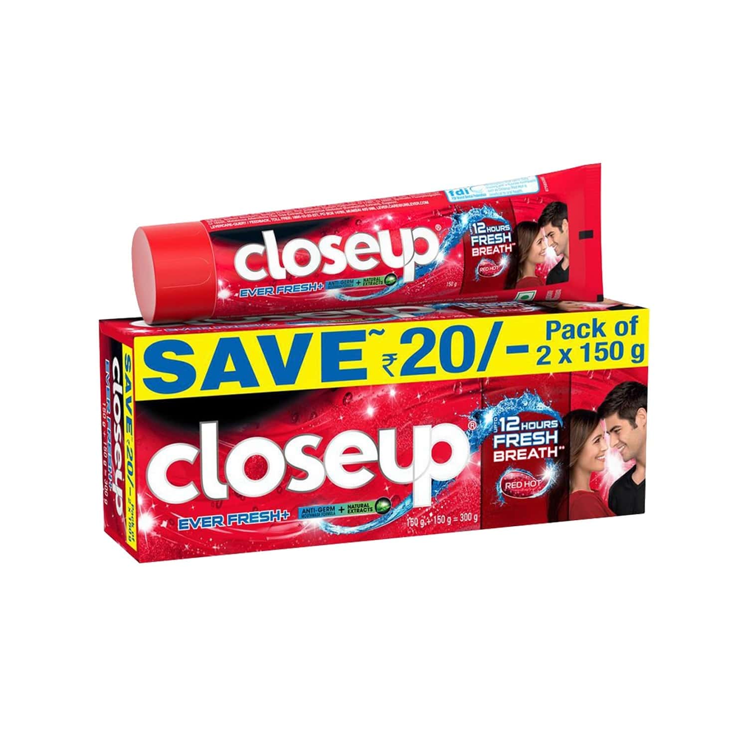 Buy Closeup Ever Fresh Red Hot Gel Toothpaste 2 X 150 Gm, Save Rs. 20 ...