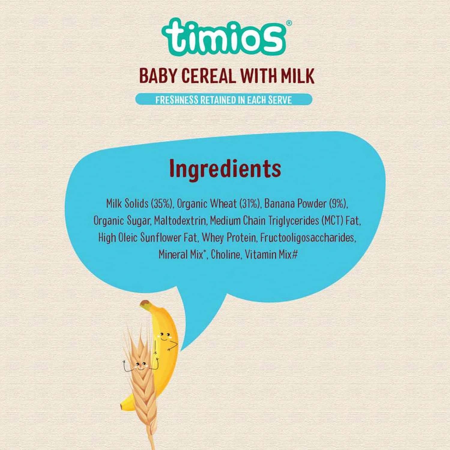 Buy TIMIOS BABY CEREAL FOR 8+ MONTHS - WHEAT BANANA 300G Online & Get ...