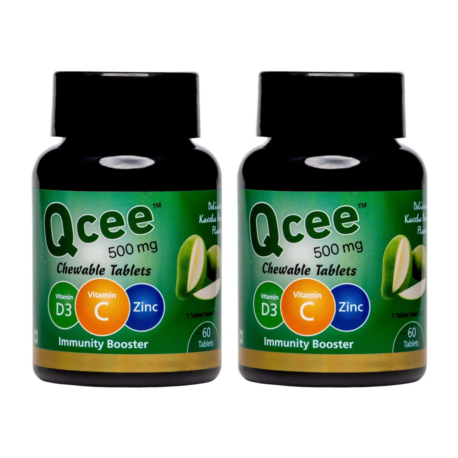 Buy QCEE CHEWABLE TABLETS 60 TAB | VITAMINS & ZINC | RAW MANGO FLAVOUR ...