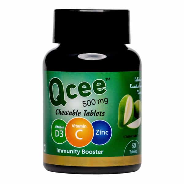 Buy QCEE CHEWABLE TABLETS 60 TAB | VITAMINS & ZINC | RAW MANGO FLAVOUR ...