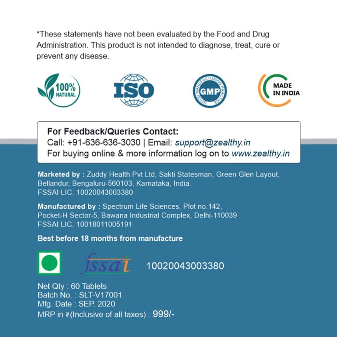 Buy ZEALTHY VITALITY FOR MEN - 60 TABLETS Online & Get Upto 60% OFF at ...