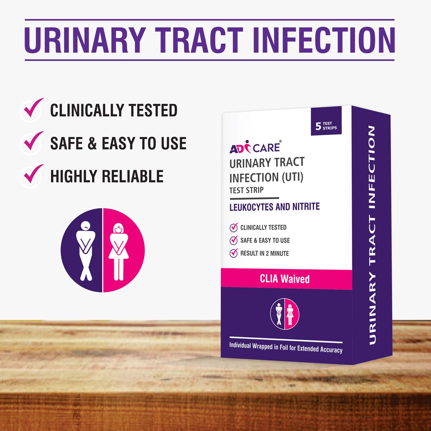 Buy ADICARE ONE STEP PREGNANCY TEST KIT | HCG HOME PREGNANCY TEST ...