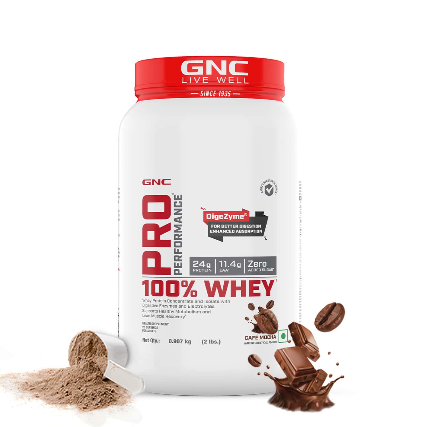 Buy GNC PRO PERFORMANCE 100% WHEY PROTEIN POWDER, 907 G | 24G PROTEIN ...