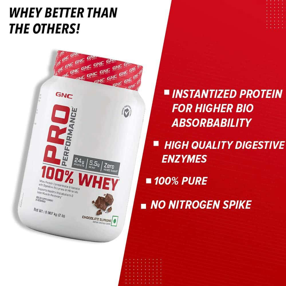 Buy GNC PRO PERFORMANCE 100% WHEY PROTEIN POWDER, 907 G | 24G PROTEIN ...
