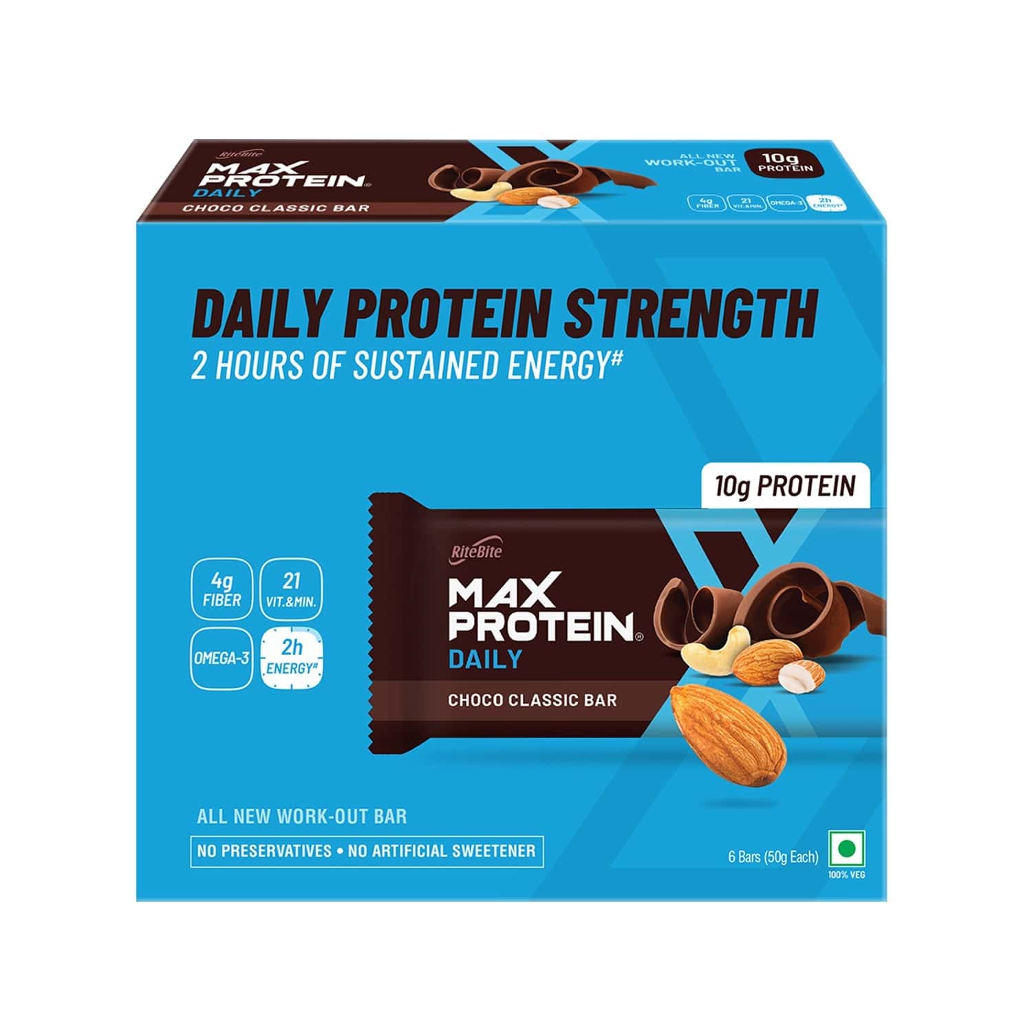 Buy RITEBITE MAX PROTEIN DAILY CHOCO CLASSIC PROTEIN BARS 300G - PACK ...