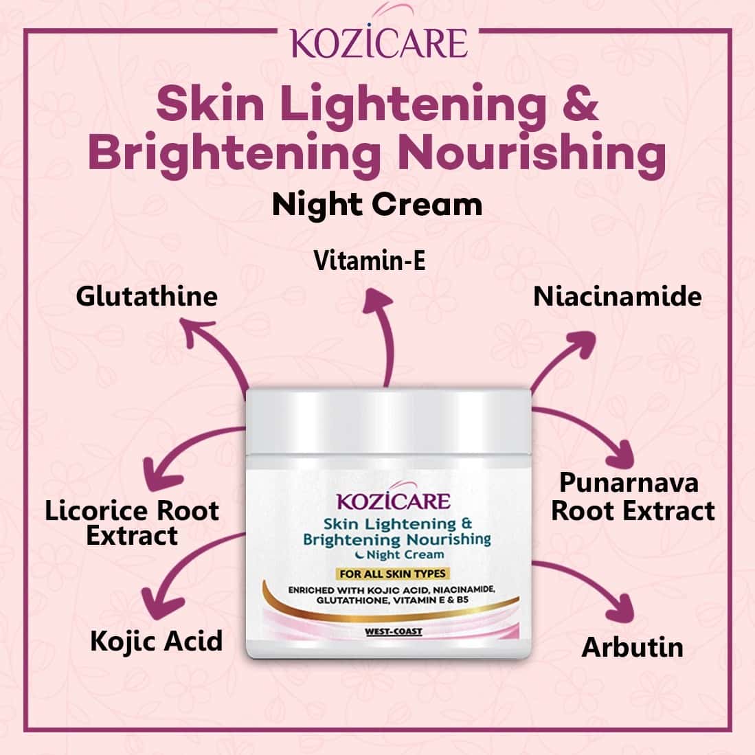 Buy KOZICARE SKIN LIGHTENING & BRIGHTENING NOURISHING NIGHT CREAM FOR ...