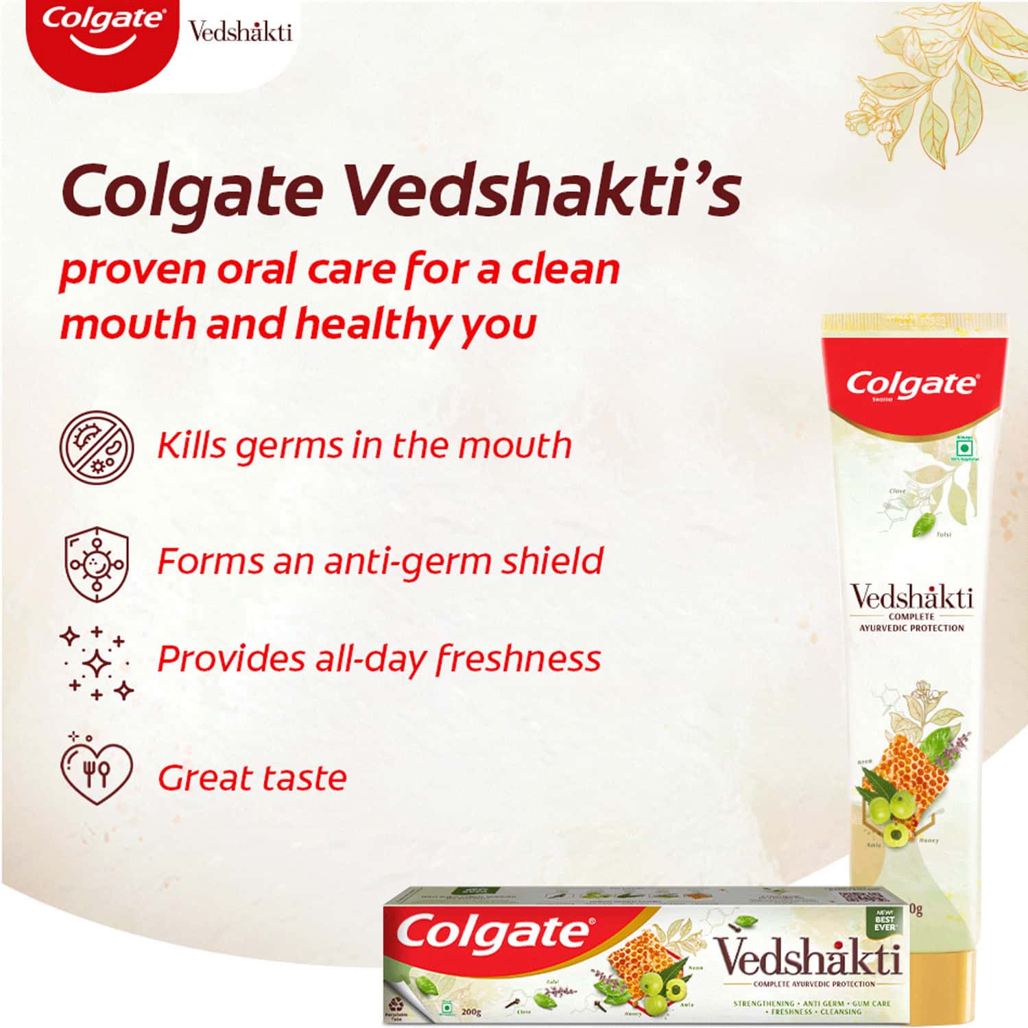 Buy COLGATE VEDSHAKTI TOOTHPASTE - 400GM SAVER PACK Online & Get Upto ...