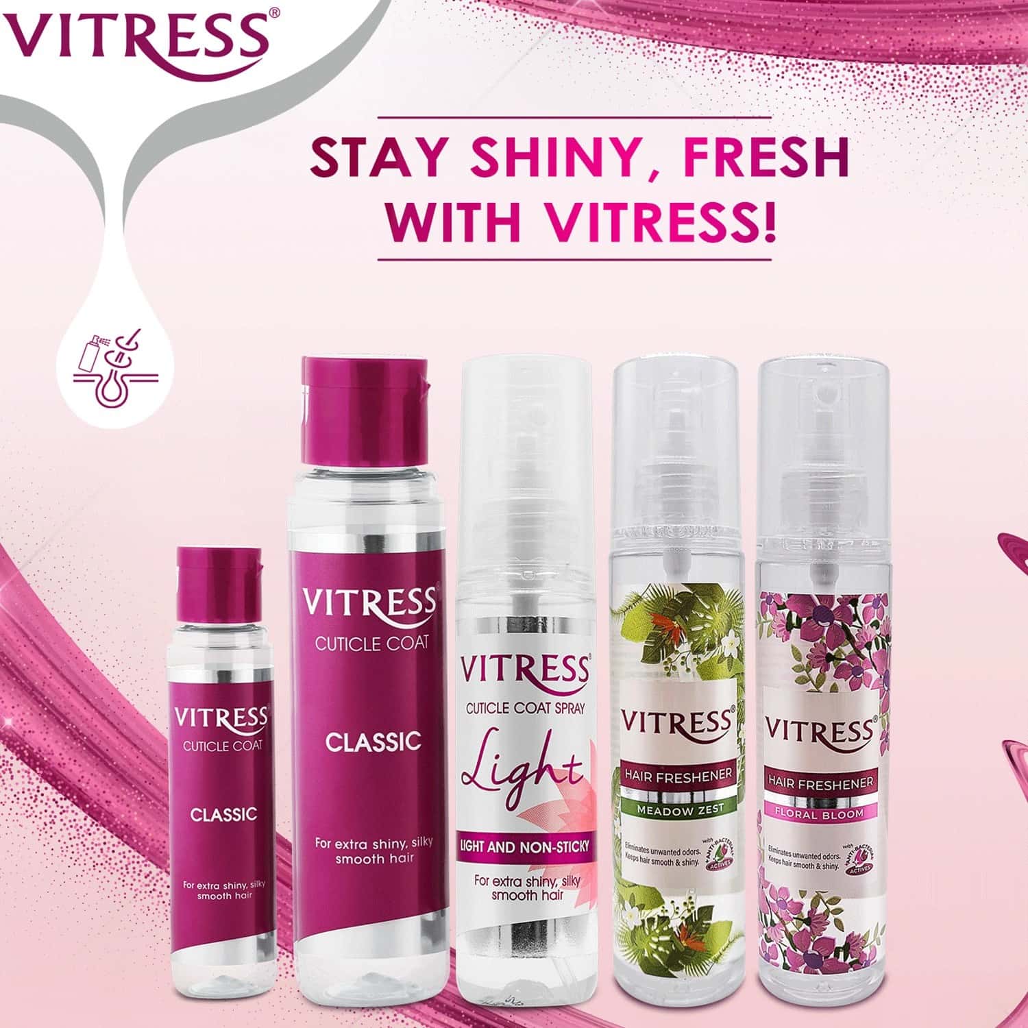 Buy VITRESS CUTICLE COAT LIGHT HAIR SERUM SPRAY - 50 ML Online & Get ...