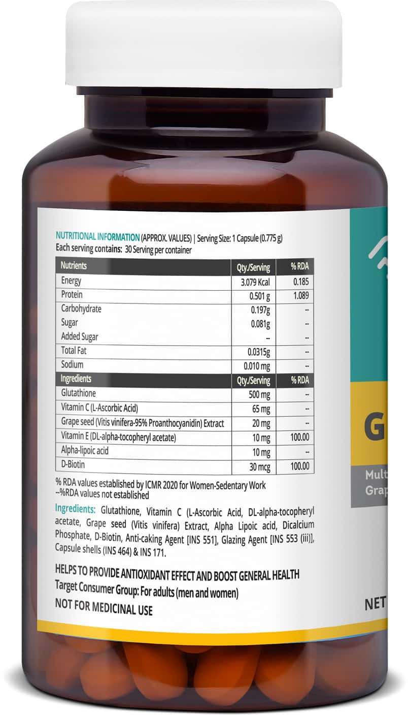 Buy PHARMEASY GLUTATHIONE - PROMOTES HEALTHY SKIN - REVERSES SIGNS OF ...