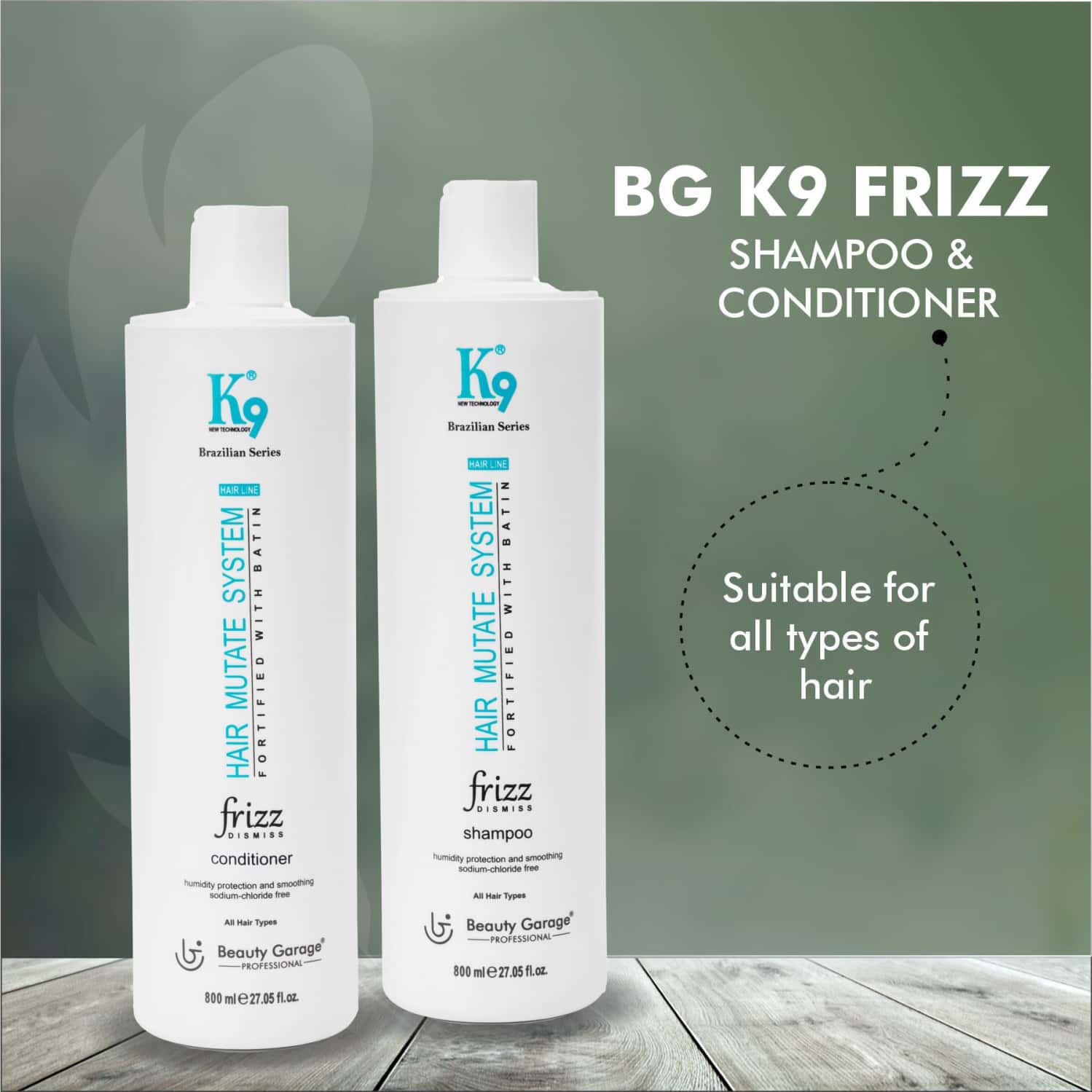 Buy BEAUTY GARAGE K9 FRIZZ DIMISS ( SHAMPOO & CONDITIONER ) 800ML PACK ...