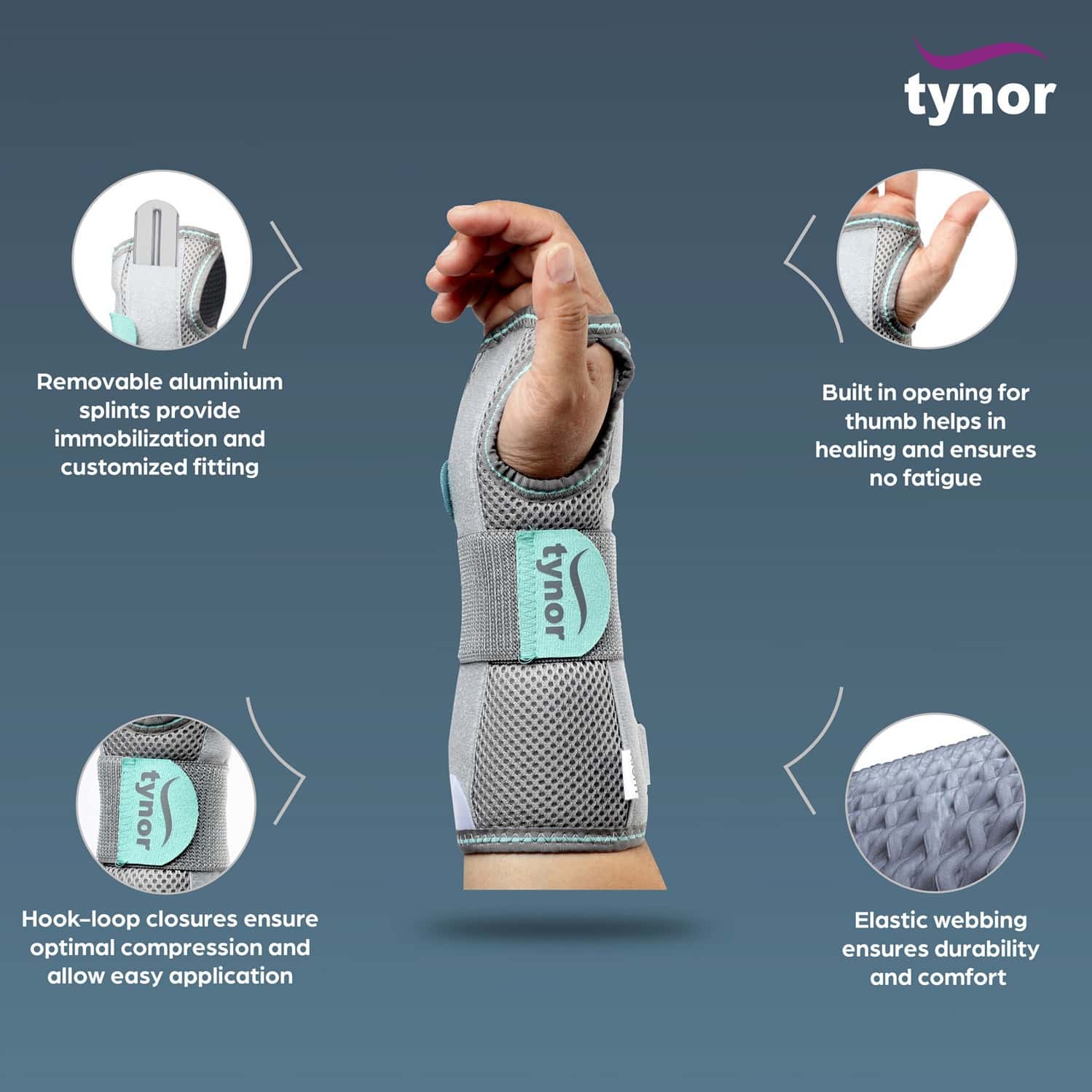 Buy TYNOR WRIST & FOREARM SPLINT, GREY, LEFT, CHILD, 1 UNIT Online ...