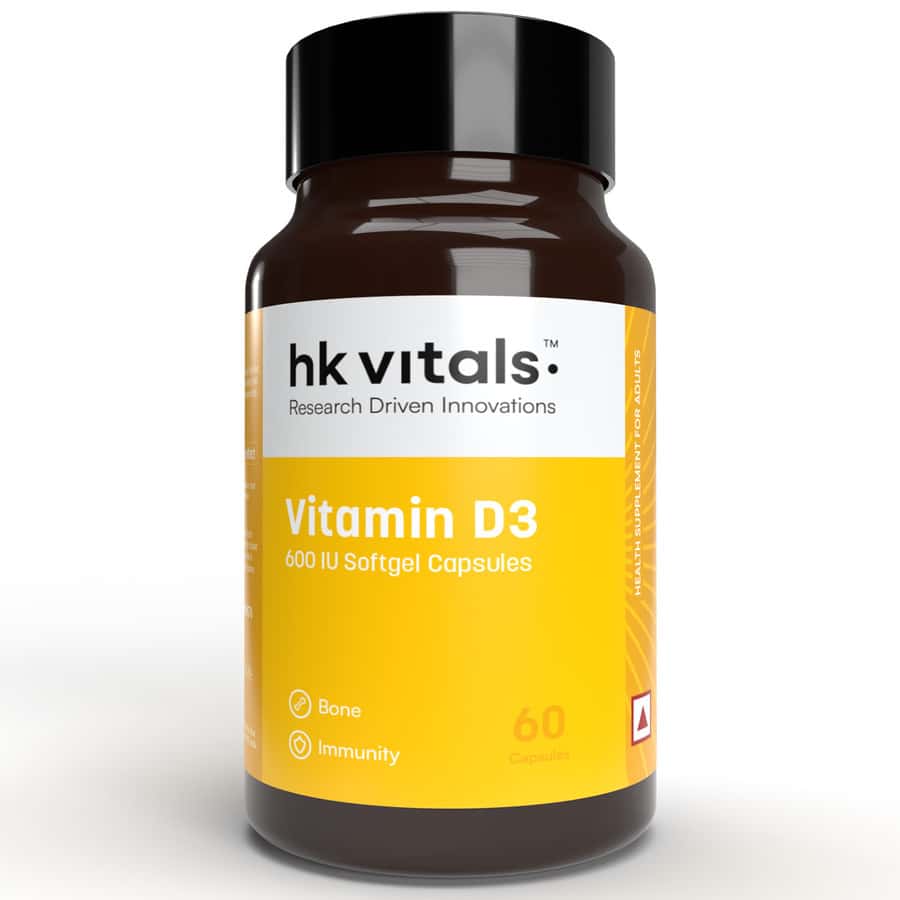 Buy HK VITALS VITAMIN D3 (600 IU) (90 CAPS) | WITH SUNFLOWER OIL | BONE ...
