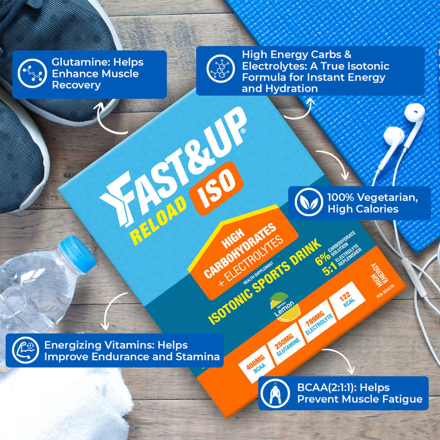 Buy FAST&UP RELOAD ISOTONIC ENERGY DRINK LEMON FLAVOR - 31 SERVINGS ...