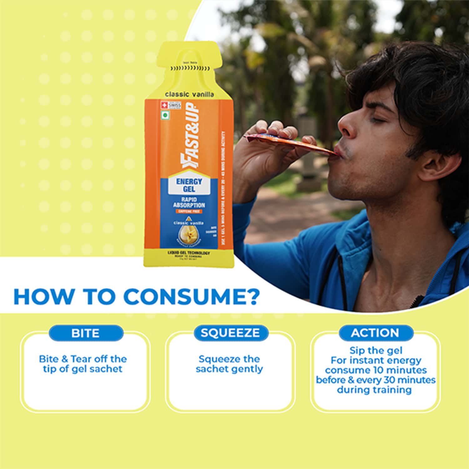 Buy FAST&UP ENERGY GEL- INSTANT ENERGY BOOSTER CLASSIC VANILLA FLAVOR ...