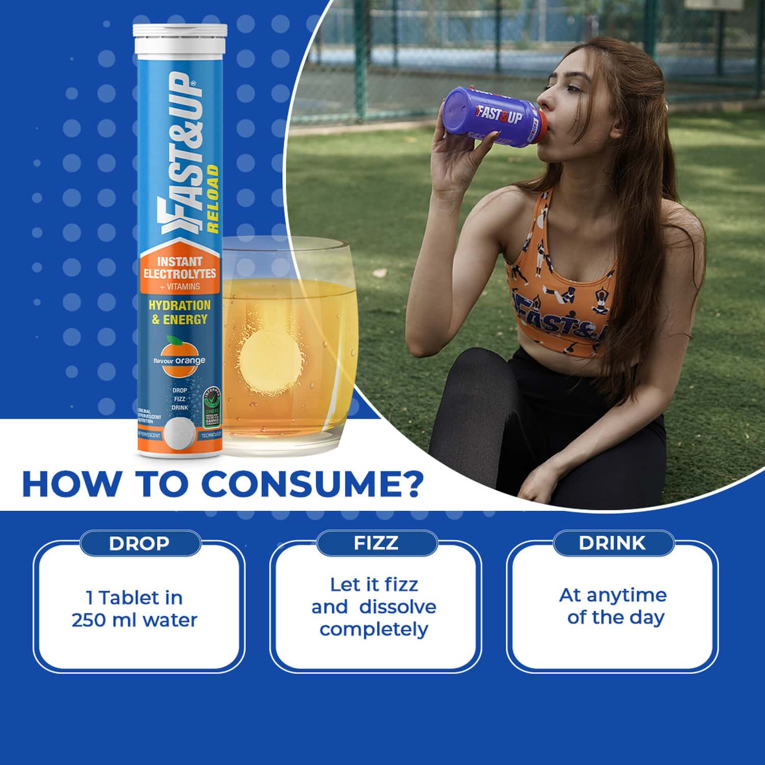 Buy FAST&UP RELOAD INSTANT HYDRATION AND ENERGY DRINK - 80 EFFERVESCENT ...