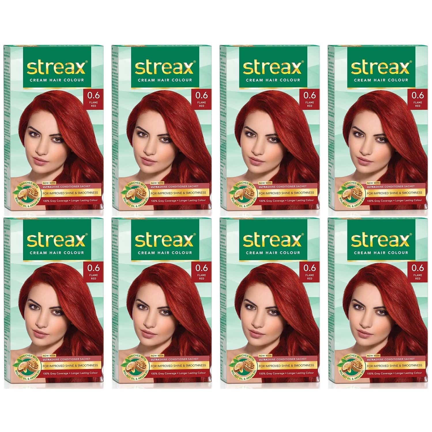 Buy STREAX CREAM HAIR COLOR FOR UNISEX 120ML - 0.6 FLAME RED (PACK OF 8 ...